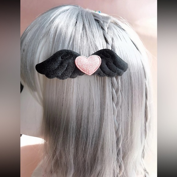 Kathrono | Accessories | Awesome Single Pastel Pink Heart Winged Hair ...